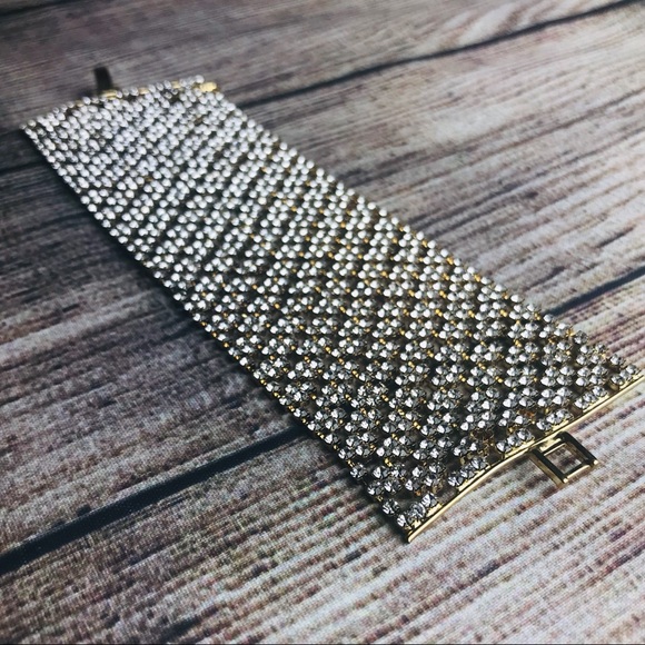 bebe | Jewelry | Bebe Diamond Gold Plated Cuff | Poshmark